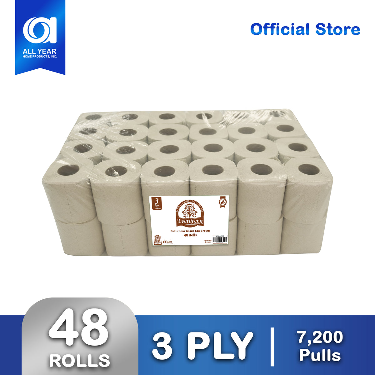 Evergreen Bathroom Tissue Brown Grade 3 Ply 150 Pulls x 48 Rolls – Need ...