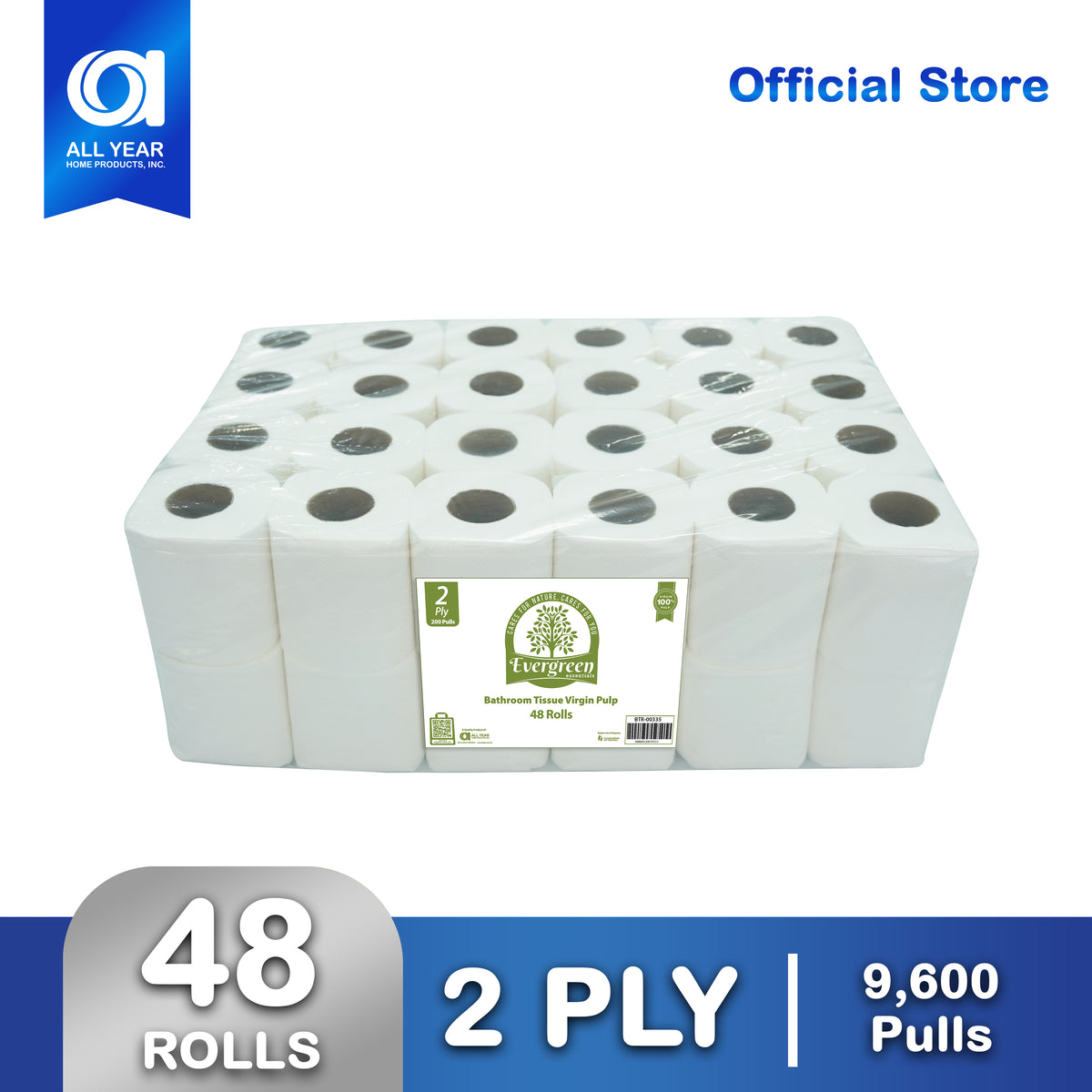 Evergreen Bathroom Tissue Virgin Pulp 2 Ply 200 Pulls x 48 Rolls – Need ...