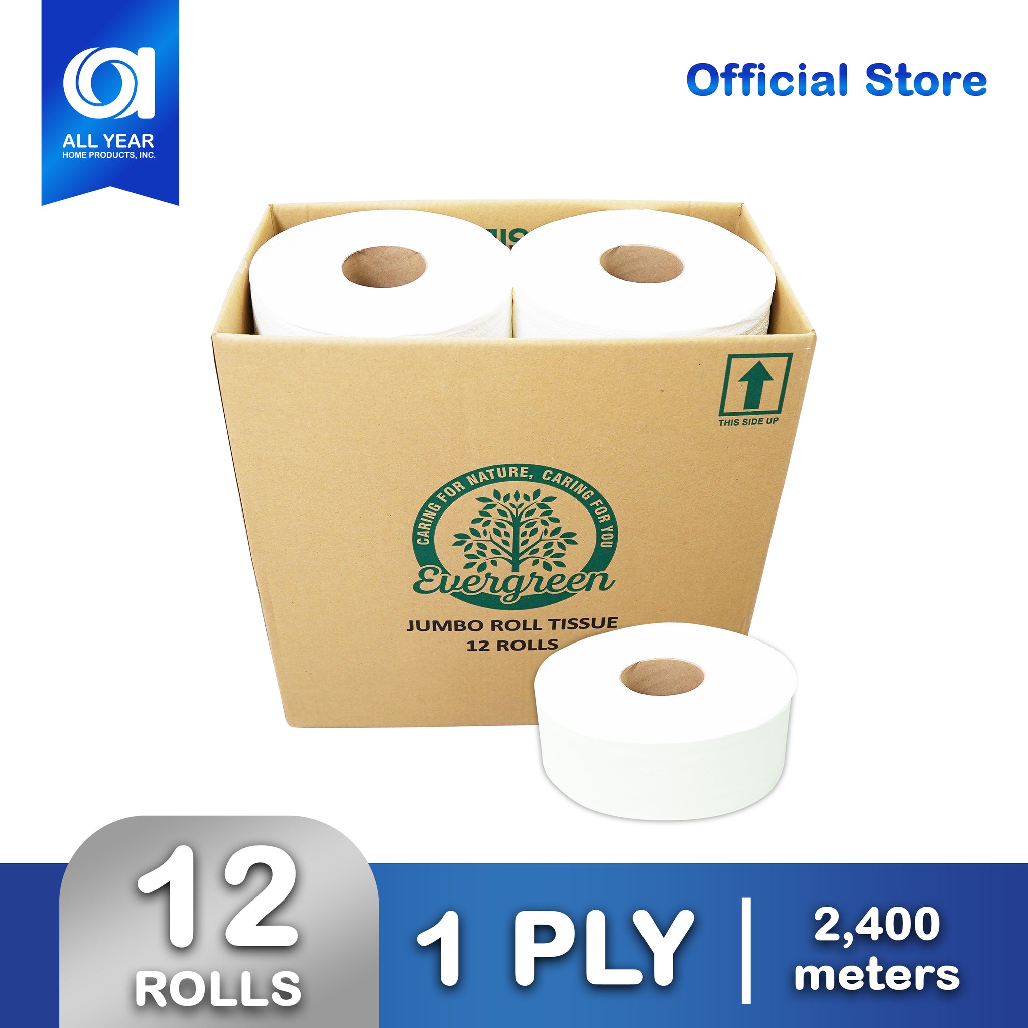 Evergreen Jumbo Roll Tissue 2 Ply 200 Meters x 12 Rolls – Need Tissue?