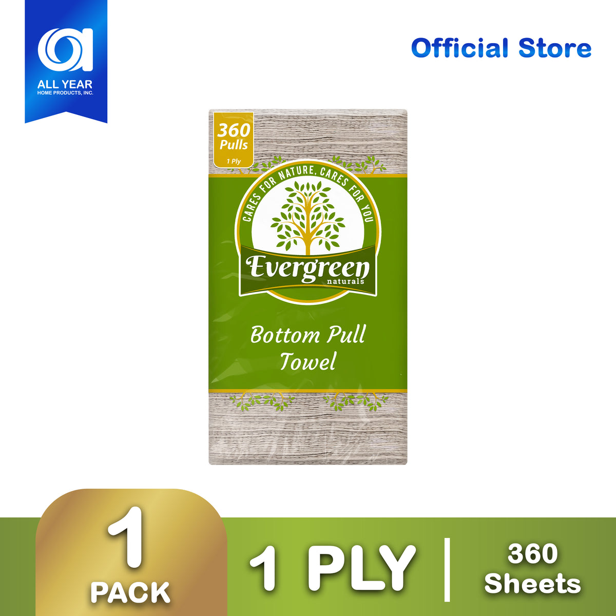 Evergreen Bottom Pull Paper Towel 1 Ply 360 Pulls – Need Tissue?
