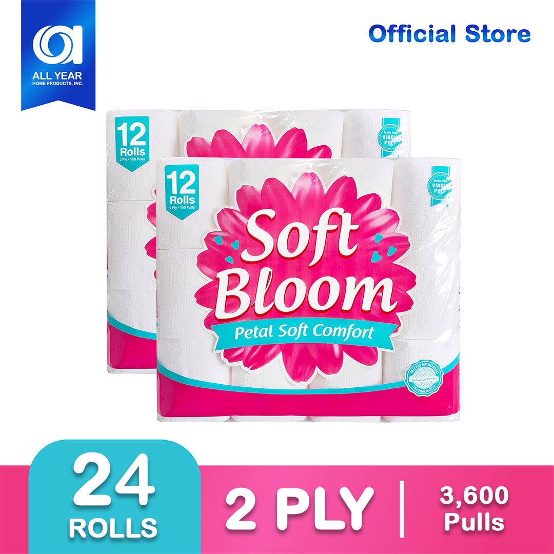 Soft Bloom Bathroom Tissue 2 Ply 150 Pulls x 24 Rolls – Need Tissue?