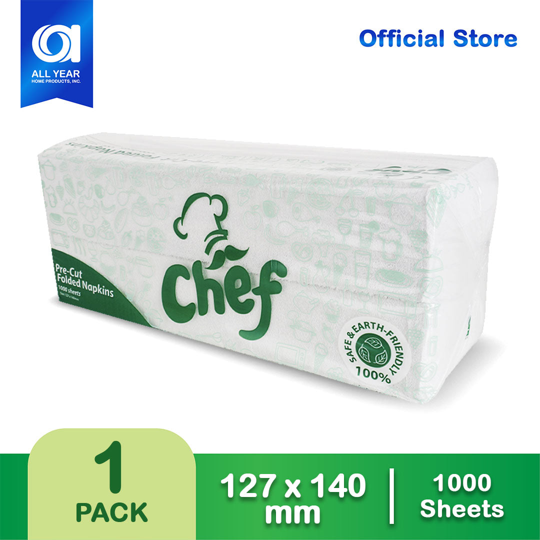 Chef Pre Cut Table Napkin 1 Ply 1,000 Sheets X 1 Pack – Need Tissue?